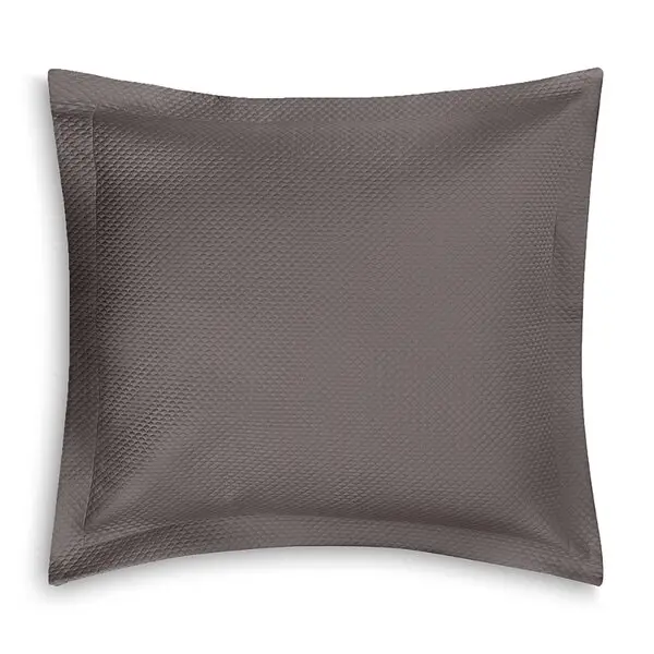 MATOUK Alba Quilted Euro Sham - Charcoal