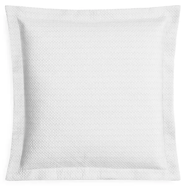 MATOUK Alba Quilted Euro Sham - Silver