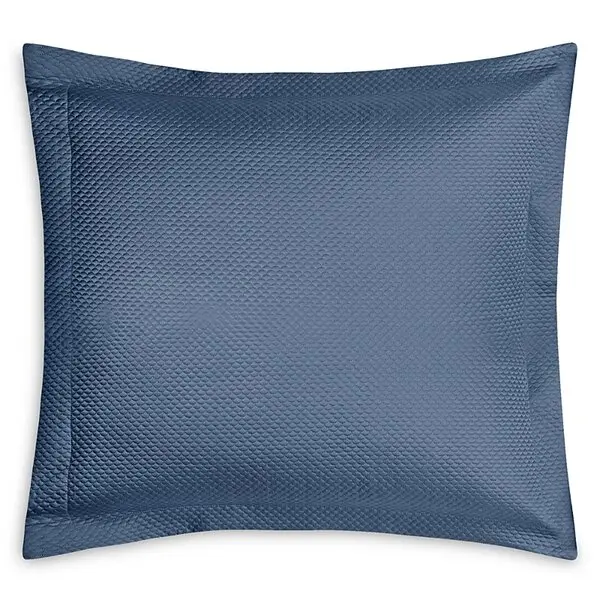 MATOUK Alba Quilted Euro Sham - Steel Blue