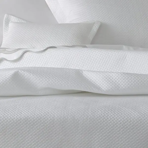 MATOUK Alba Quilted Euro Sham - White