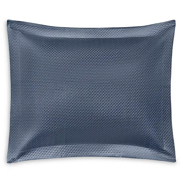 MATOUK Alba Quilted Standard Sham - Steel Blue