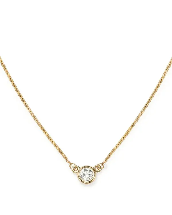 Bloomingdale'S Diamond Bezel Pendant Necklace - Yellow Gold