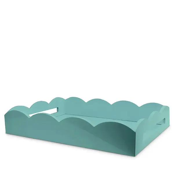 ADDISON ROSS Scalloped Ottoman Tray, 17 X 13 - Turq