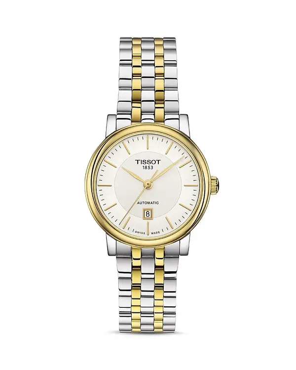 TISSOT Carson Automatic Lady Watch, 30mm - White/gold