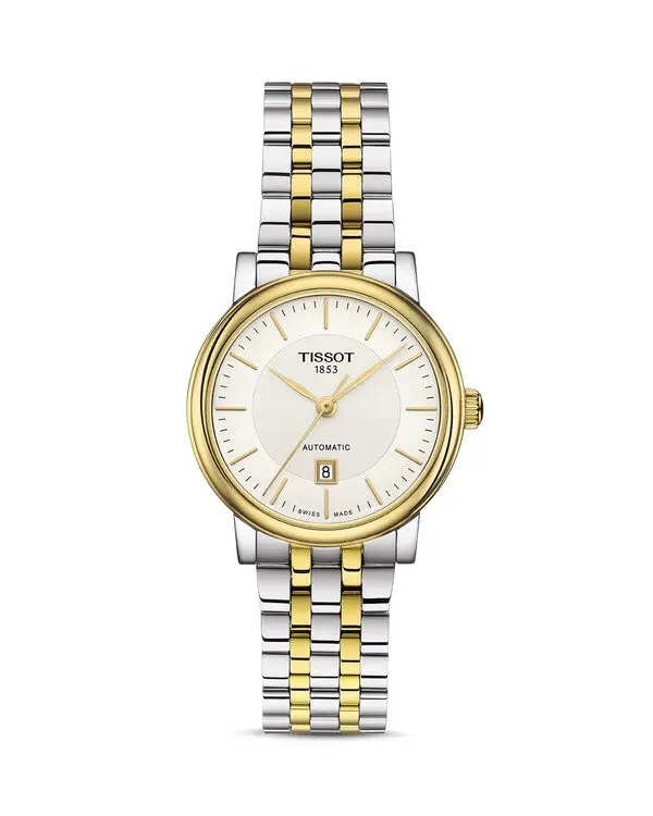TISSOT Carson Automatic Lady Watch, 30mm - White/gold
