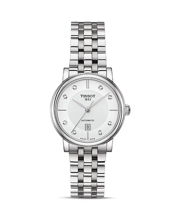 TISSOT Carson Automatic Lady Watch, 30mm - White/silver