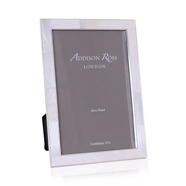 ADDISON ROSS Shell & Plated 4 X 6 Picture Frame - Silver
