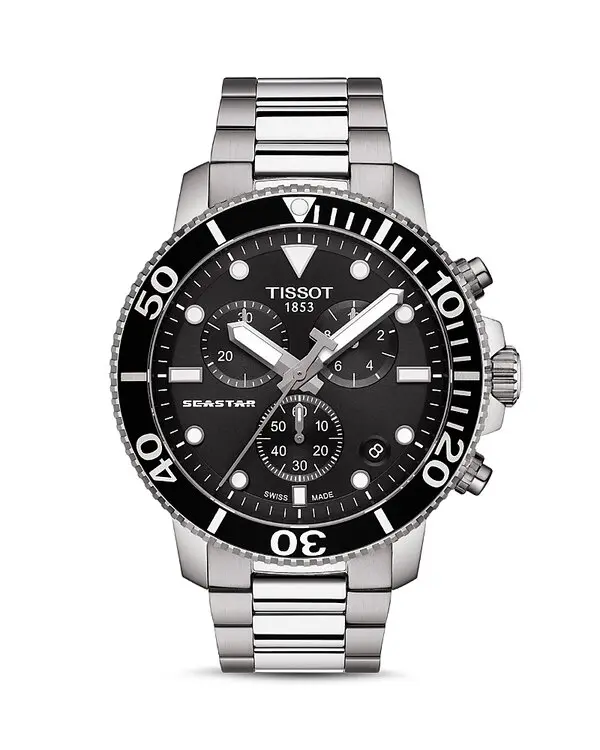 TISSOT Seastar 1000 Chronograph 45.5mm - Black/silver