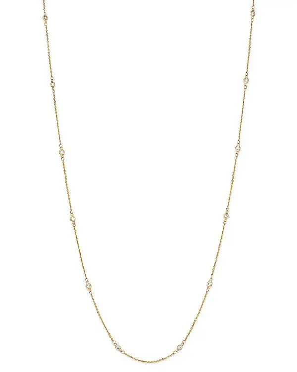 Bloomingdale'S Diamond Station Necklace In 14k Yellow Gold - White/gold