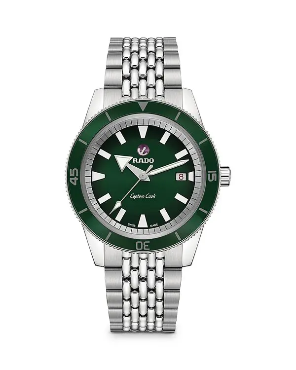 RADO Captain Cook 42mm Watch - Green/silver