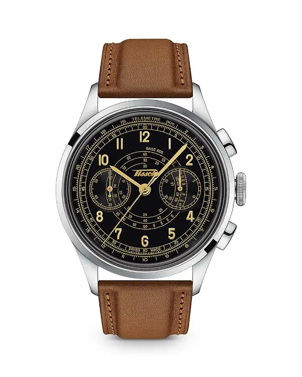 TISSOT Telemeter 1938 Chronograph, 42mm - Black/brown