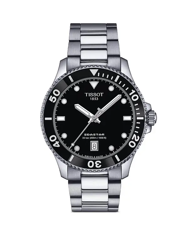 TISSOT Seastar 1000 40mm Watch - Black/silver