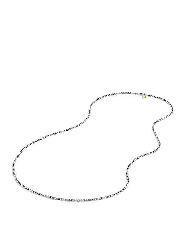 David Yurman Small Box Chain Necklace With 14k Gold - Silver/yellow Gold