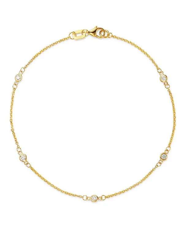 Bloomingdale'S Diamond Station Bracelet In 14k Yellow Gold - White/gold