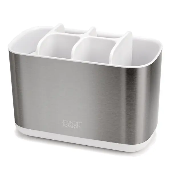 JOSEPH JOSEPH Easystore Steel Large Toothbrush Holder - White