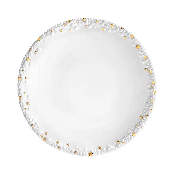 L'Objet Haas Mojave Dinner Plate With Gold Accents - White/gold