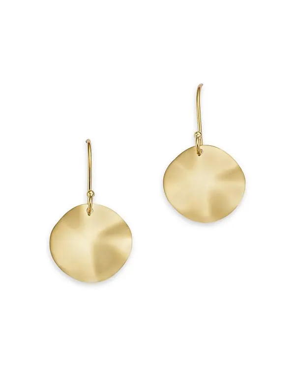Ippolita 18k Wavy Disc Drop Earrings - Gold