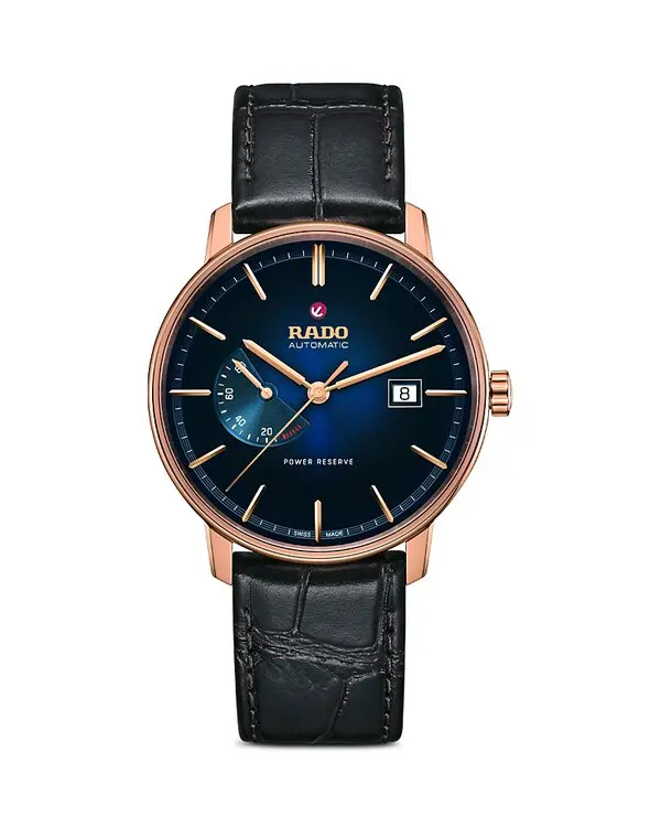 RADO Coupole Classic Power Reserve Watch, 41mm - Blue/brown