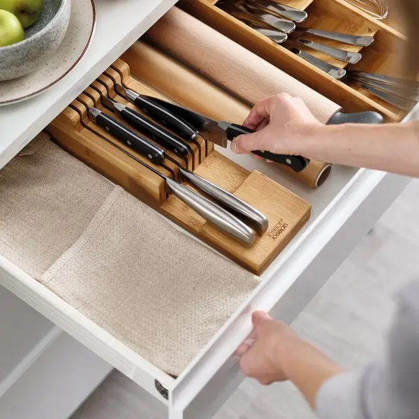 JOSEPH JOSEPH Drawerstore Bamboo 2-tier Knife Organizer
