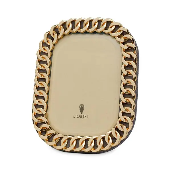 L'Objet Cuban Link 4 X 6 Picture Frame - Gold