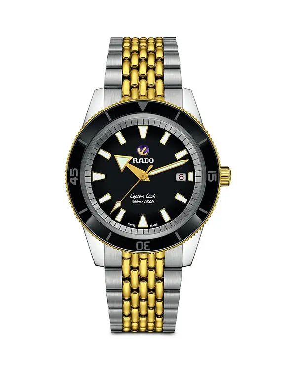 RADO Captain Cook 42mm Watch - Black/gold