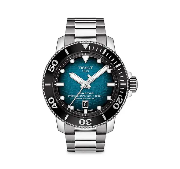 TISSOT Seastar Professional 46mm Watch - Aqua/silver