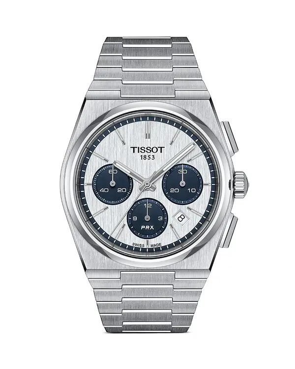TISSOT Prx Automatic Chronograph Watch - White/silver