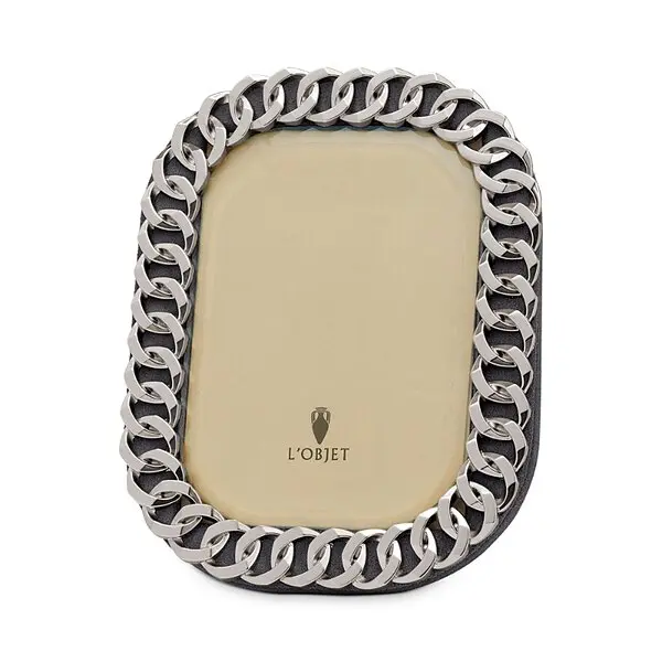 L'Objet Cuban Link Picture Frame, 5 X 7 - Platinum