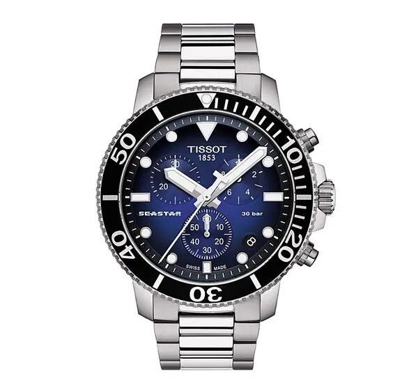 TISSOT Seastar 1000 Chronograph, 45.5mm - Black/blue/silver