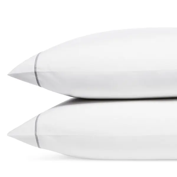 MATOUK Bergamo Pillow Case, Standard Pair - Silver