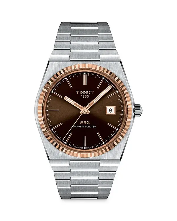TISSOT Prx Watch, 40mm - Brown/silver