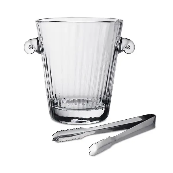 WILLIAM YEOWARD CRYSTAL American Bar Corinne Ice Bucket With Tongs - Clear