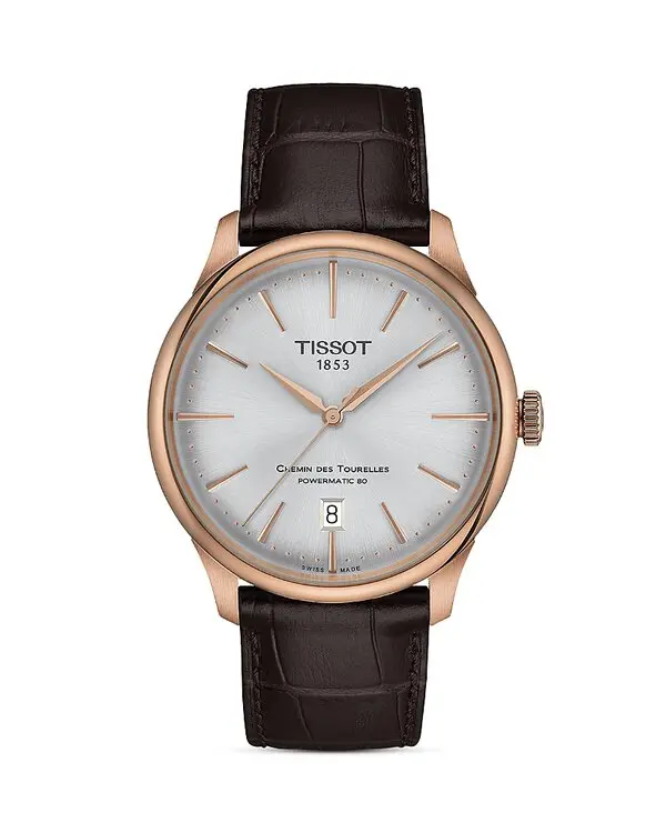 TISSOT Chemin Des Tourelles Powermatic 80 39mm - Silver/brown