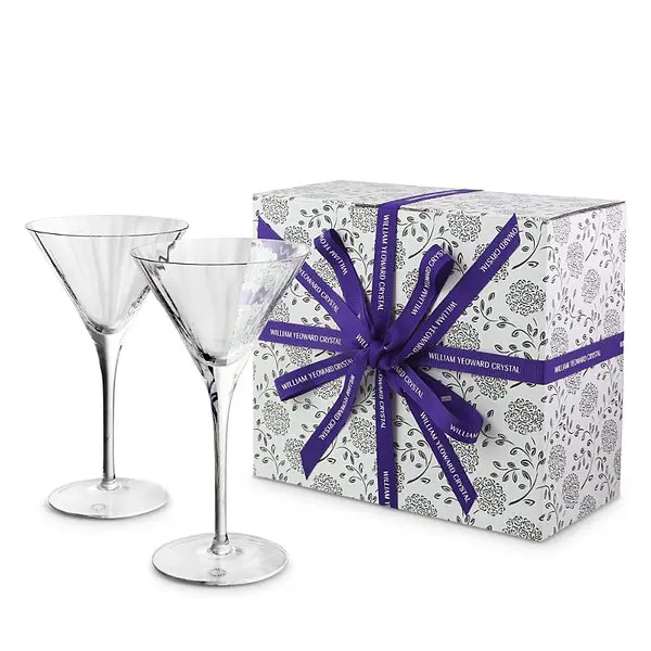 WILLIAM YEOWARD CRYSTAL American Bar Corinne Tall Martini Glass, Set Of 2 - Clear