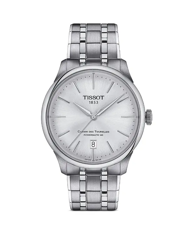 TISSOT Chemin Des Tourelles Powermatic 80 39mm Watch - Silver