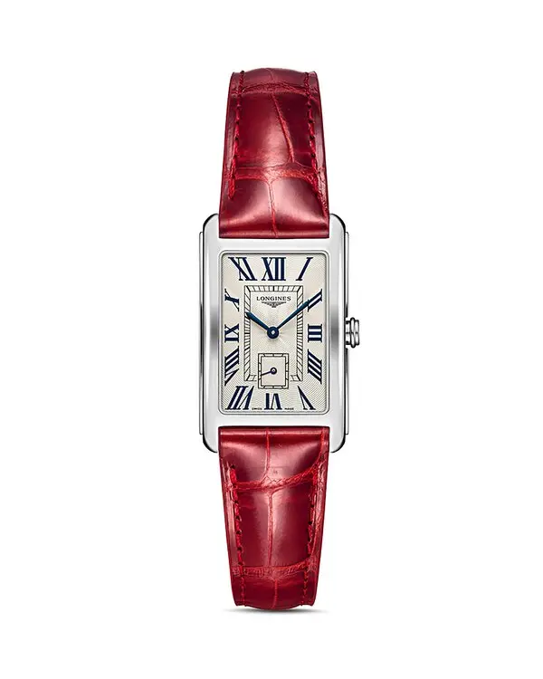 LONGINES Dolce Vita Watch, 23mm X 37mm - White/red