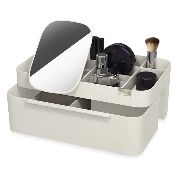 JOSEPH JOSEPH Viva Large Cosmetic Organizer With Removable Mirror, Shell