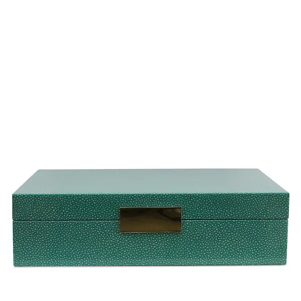 ADDISON ROSS Faux Shagreen Lacquer Box Large - Green
