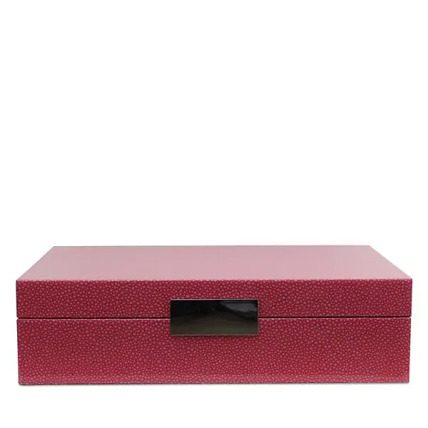 ADDISON ROSS Faux Shagreen Lacquer Box Large - Pink