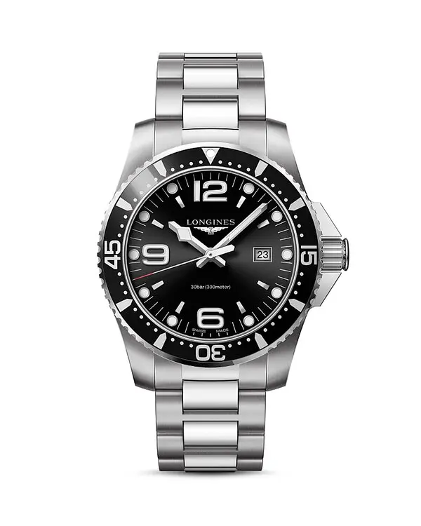 LONGINES Hydroconquest 44mm Watch - Black/silver