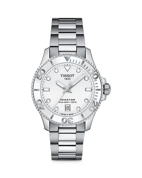 TISSOT Seastar 1000 36mm Watch - White/silver