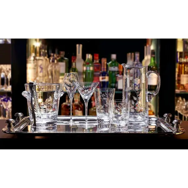 WILLIAM YEOWARD CRYSTAL American Bar Daisy B Ice Bucket With Tongs