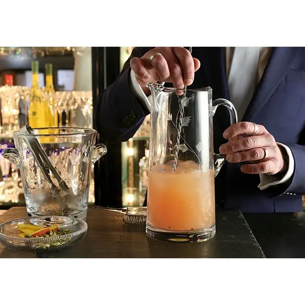 WILLIAM YEOWARD CRYSTAL American Bar Daisy B Ice Bucket With Tongs