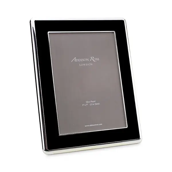 ADDISON ROSS Curved Edge Enamel Frame, 5 X 7 - Black/silver