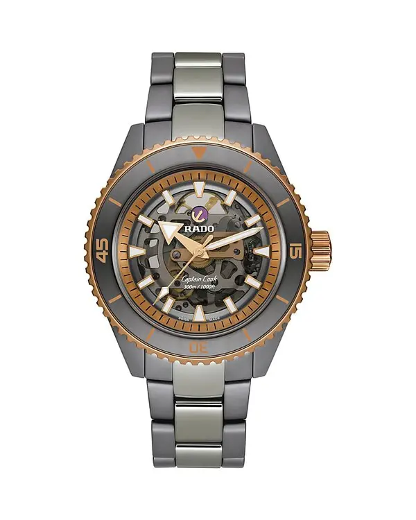RADO Captain Cook High-tech Ceramic Skeleton Watch - Gray