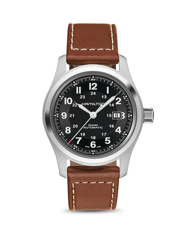 Hamilton Khaki Field Automatic 42mm Watch - Black/brown