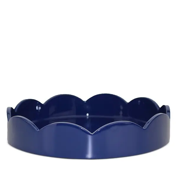 ADDISON ROSS LONDON 8.5 Scallop Lacquer Tray - Navy