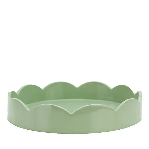 ADDISON ROSS LONDON 8.5 Scallop Lacquer Tray - Sage