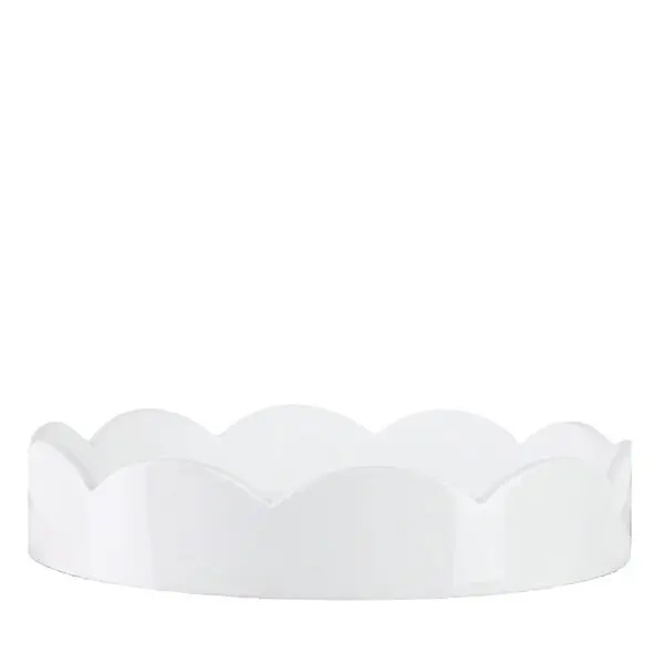 ADDISON ROSS 8.5 Scallop Lacquer Tray - White