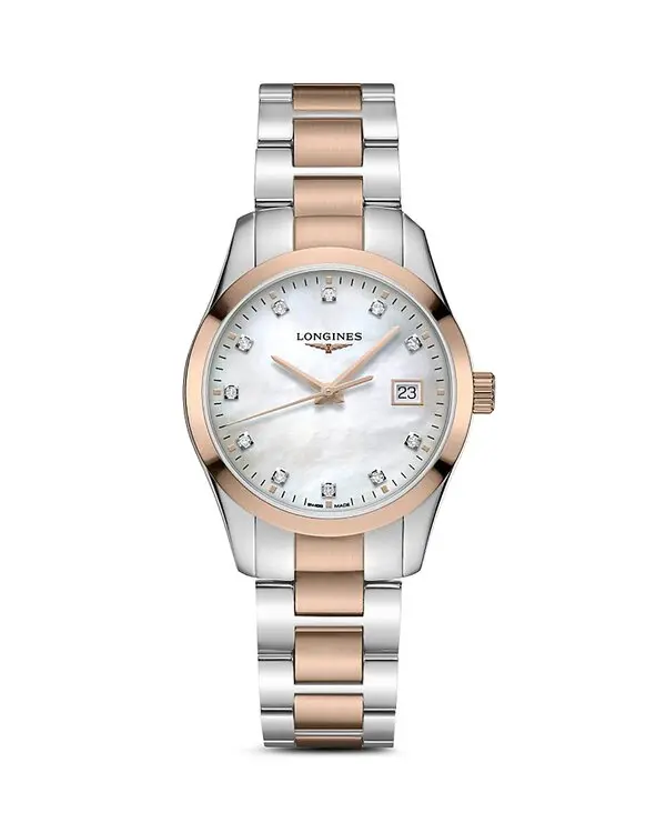LONGINES Conquest Classic Watch - White/rose Gold